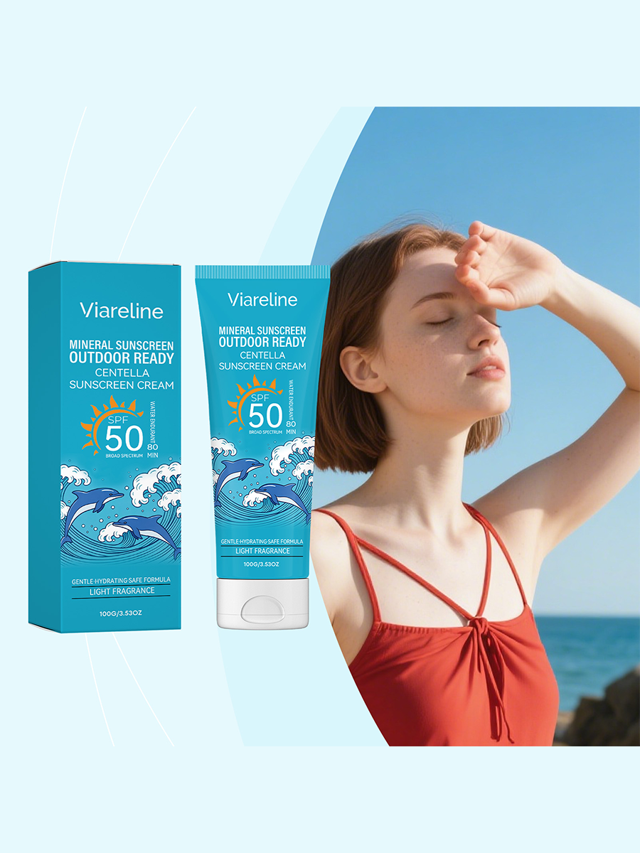 Защитный крем с центеллой азиатской SPF50 блокирует ультрафиолетовые лучи Увлажняющий Солнцезащитный крем с центеллой