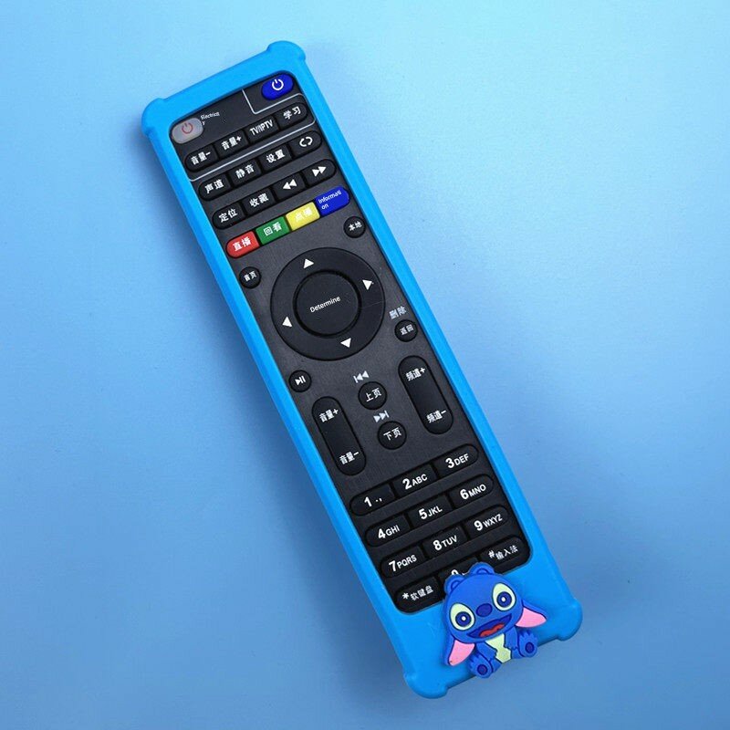 Силиконовый чехол для пульта ДУ IPTV, 17,5x4,5 см, голубой с рисунком