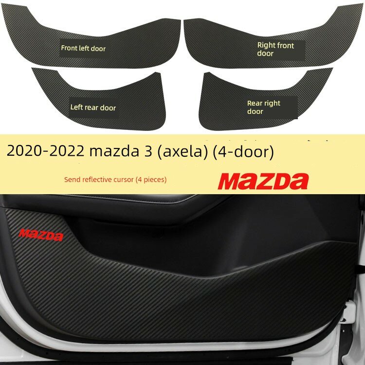2020-2022 Mazda 3 Axela Classic 4-Door Carbon Fiber Texture Black Car Door Panel Replacement Part