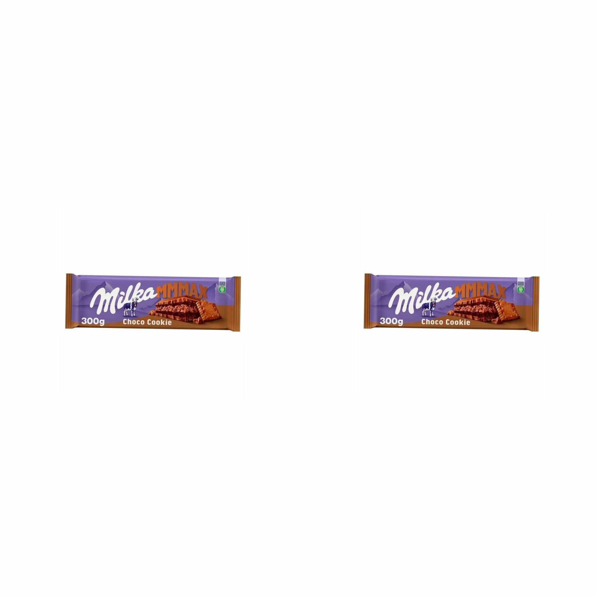 Milka Шоколад молочный Chocо & Cookie Начинка из шоколадного печенья, 300 г, 2 шт