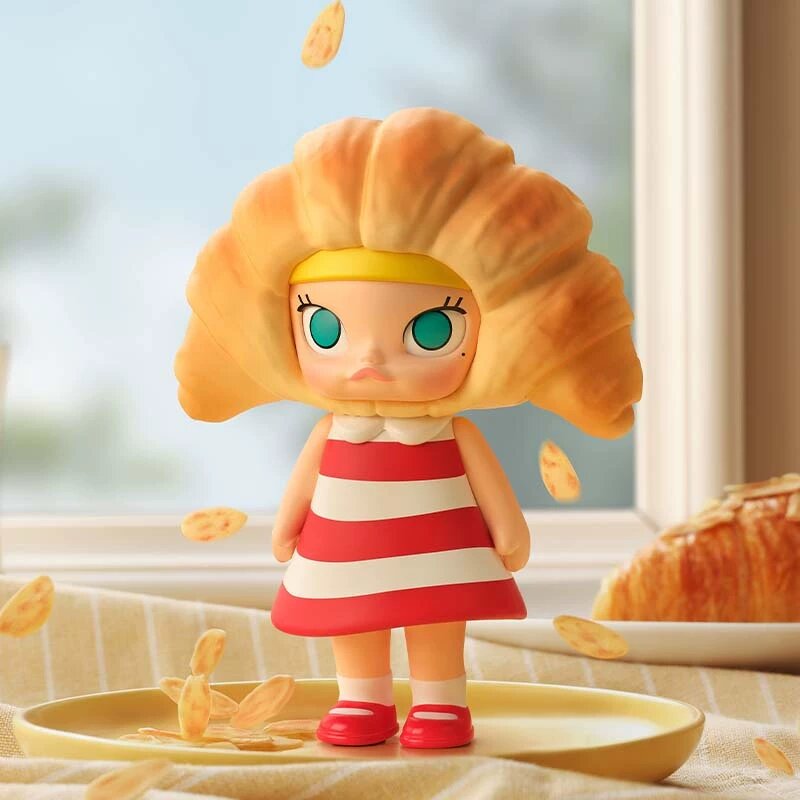 POP MART Molly Bread Head Series Conquer Croissant Figurine - Официально подтвержденный, новый нераспечатанный
