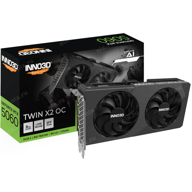 N50602-08D7X-195071N Видеокарта INNO3D RTX 5060 Twin X2 OC//RTX5060, HDMI, DP*3, 8G, D7