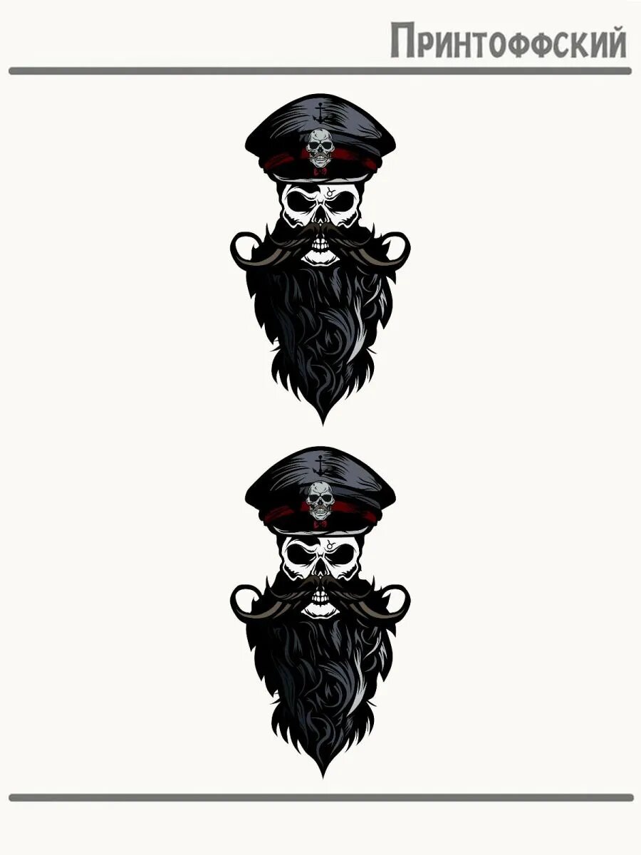 2-е (Две) Термонаклейки персонаж 3d pirate пират с бочкой