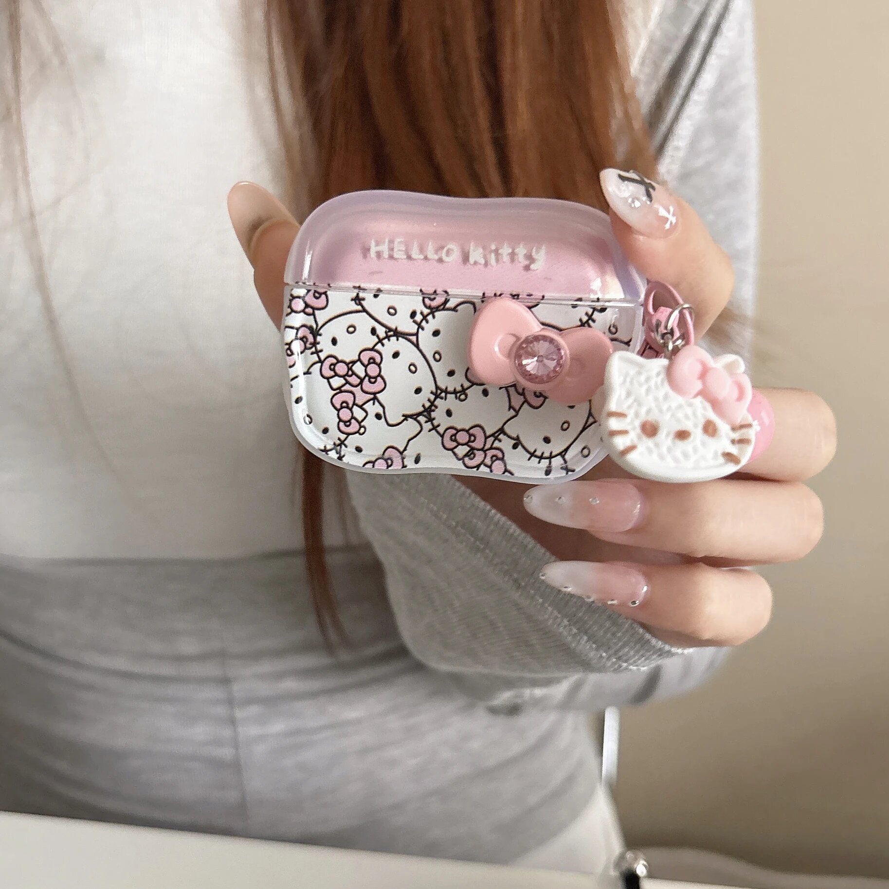Чехол для наушников Sanrio Hello Kitty для AirPods 2/3/4 Pro2 Pro3 Розовый, For Airpods 1 or 2, B