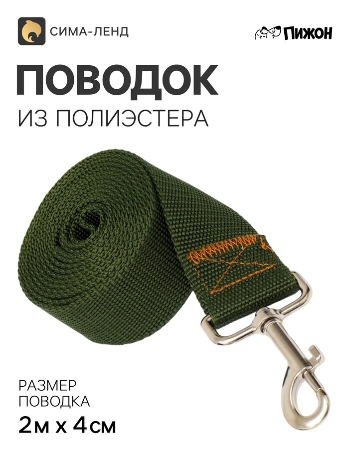 Поводок 2 м × 4 см, зелёный