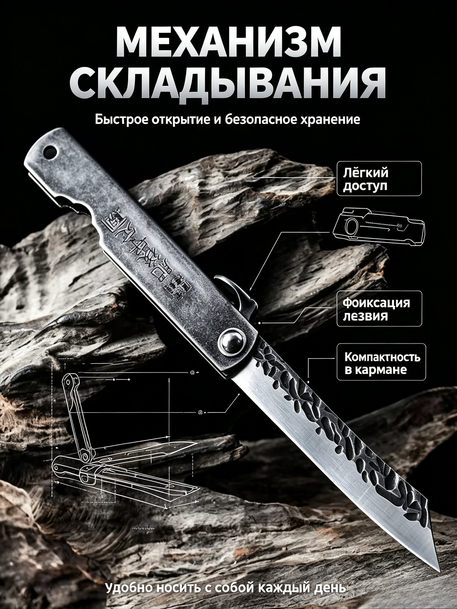 Складной Карманный Нож Из Нержавеющей Стали С Чехлом, Инструмент Для Кемпинга, Туризма, Подарок