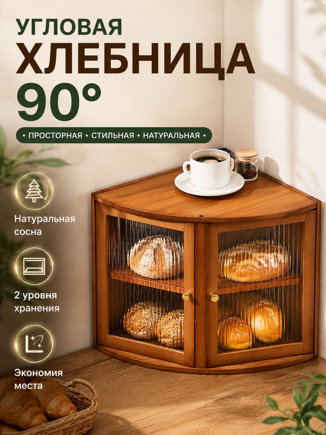 Хлебница, 45 см х 33 см х 32 см