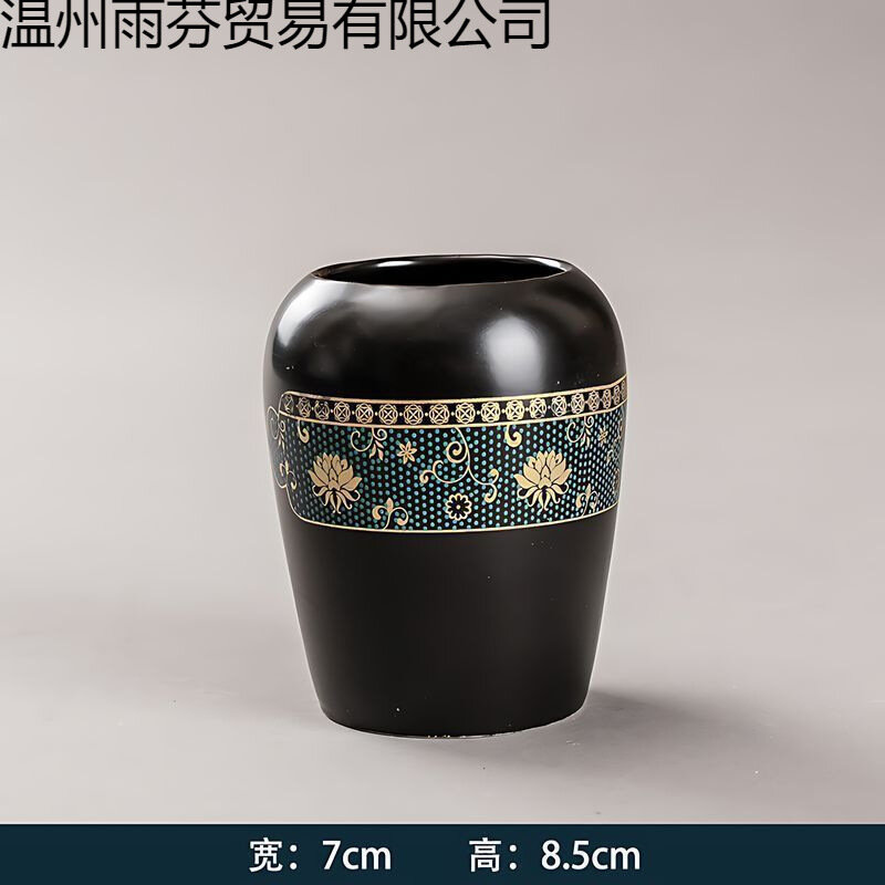 Керамический держатель для ручек в древнем стиле с синим чайным основанием, настольная организация