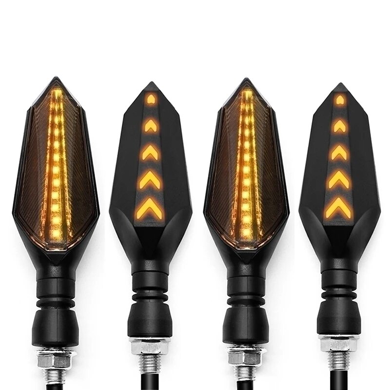 4шт. LED мото указатели поворота черные, желтые