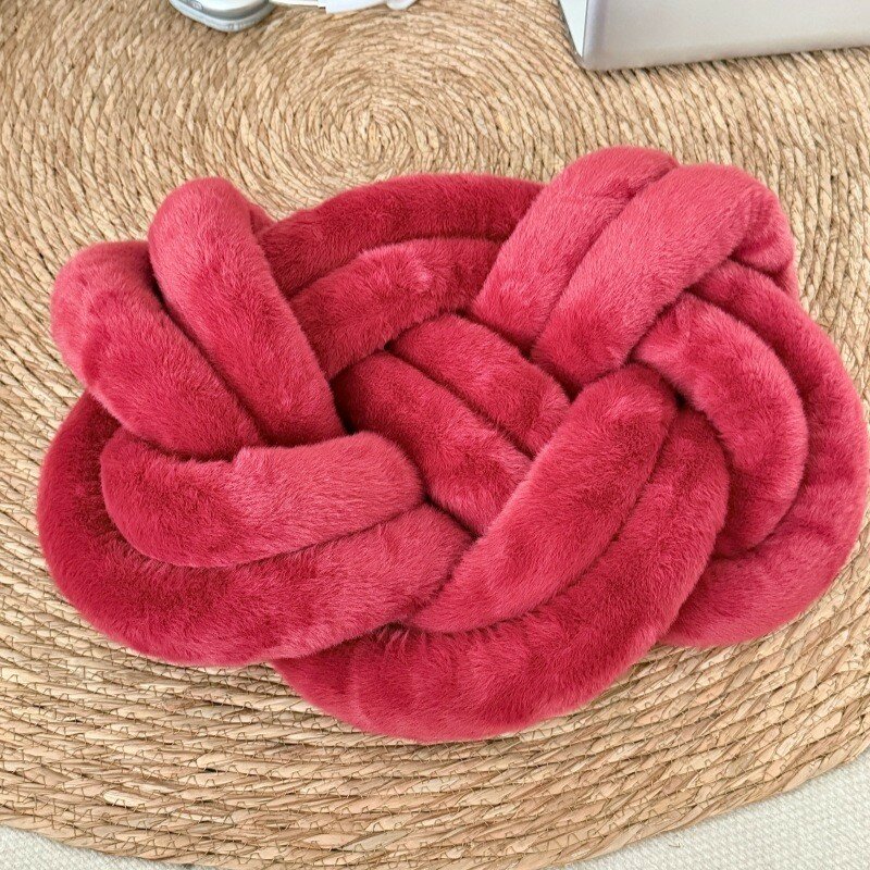 Подушка Nordic Soft Round 8 Shape с наполнителем из хлопка пп для гостиной винный красный