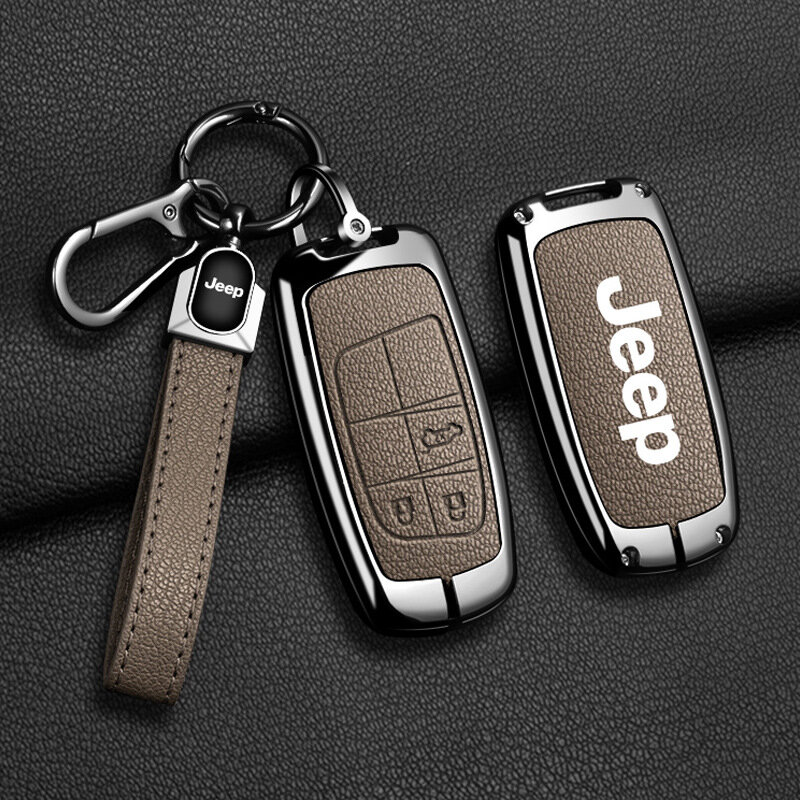 Чехол для брелока JEEP для Compass Renegade Liberty Commander Grand Cherokee 3-ключевой, текстура козьей кожи