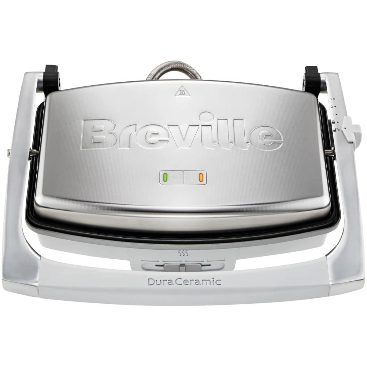 Сэндвичница для панини Breville DuraCeramic VST071X, 1000 Вт, керамическое покрытие, плавающая петля на 3 положения, регулировка температуры, серебристый
