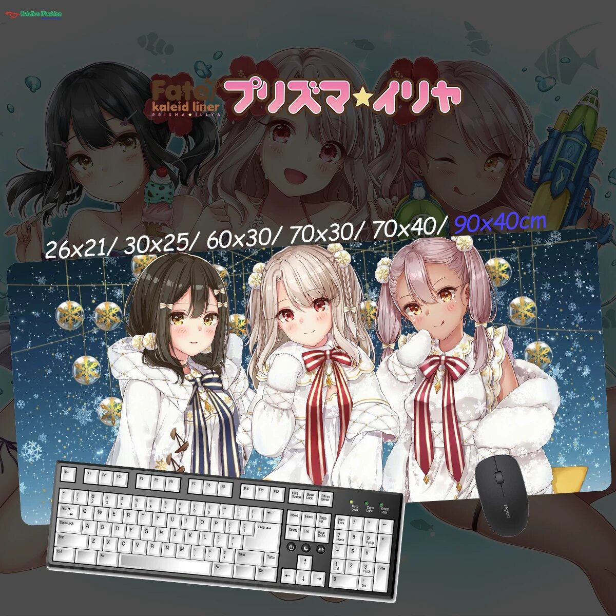 Мышь-коврик Fate Kaleid Liner Ilya 6 мм толщины, супербольшой 90x40 см, игровой столешечный коврик