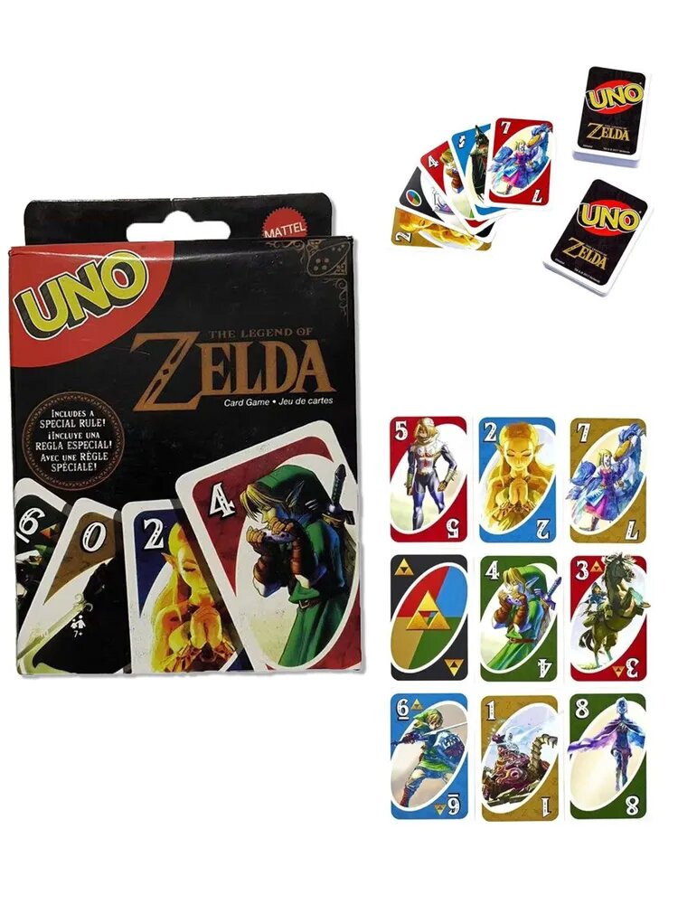 Настольная игра Уно Зельда для геймеров карточная игра UNO The Legend Edition