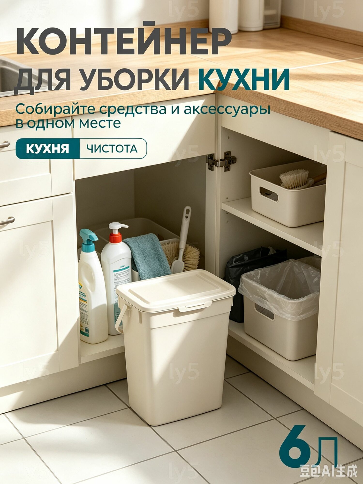 Контейнер для стирального порошка 5.8 л 1 шт