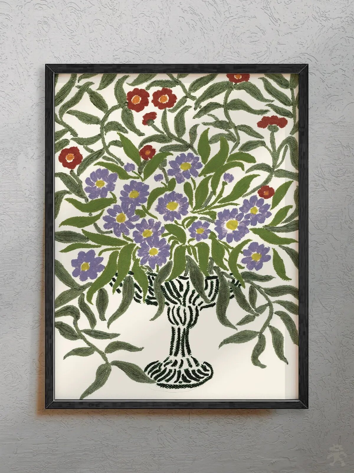 Интерьерный постер "Purple Asters" в стиле pinterest, формата 30x40 см.