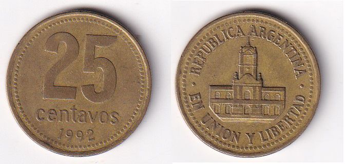 Аргентина 50 сентаво 1992 год