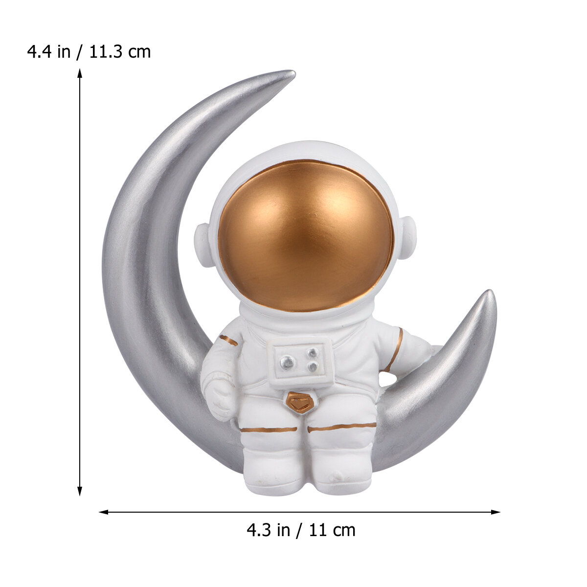 Resin Astronaut Декоративная Фигурка Для Украшения Торта И Интерьера Серебристый Размер 1