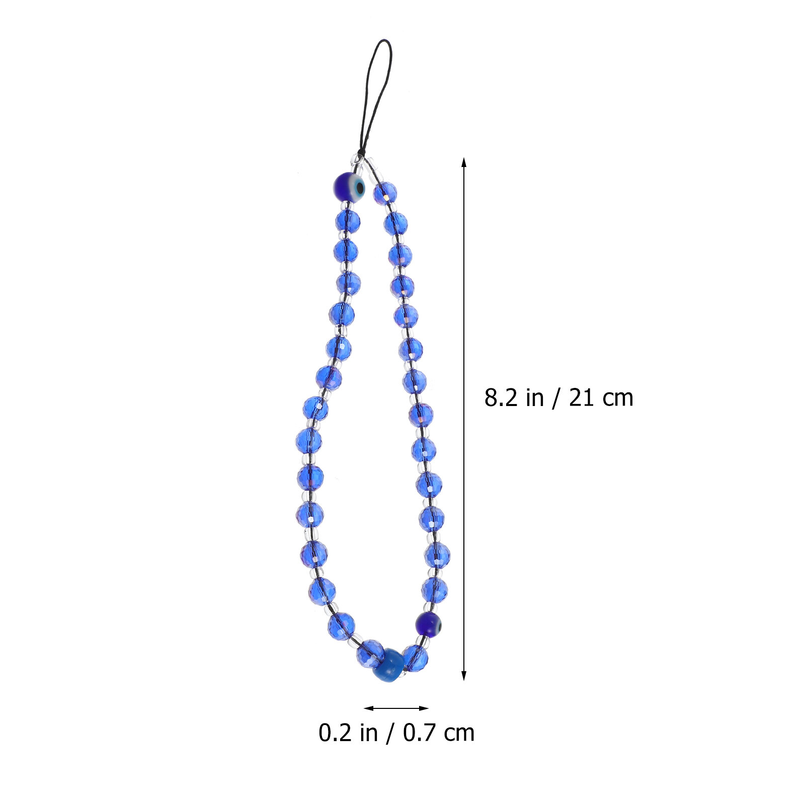 Lovely Beaded Evil Eye Phone Charm Cell Phone Anti Lost Wrist Strap Phone Lanyard 21X0.7Cm