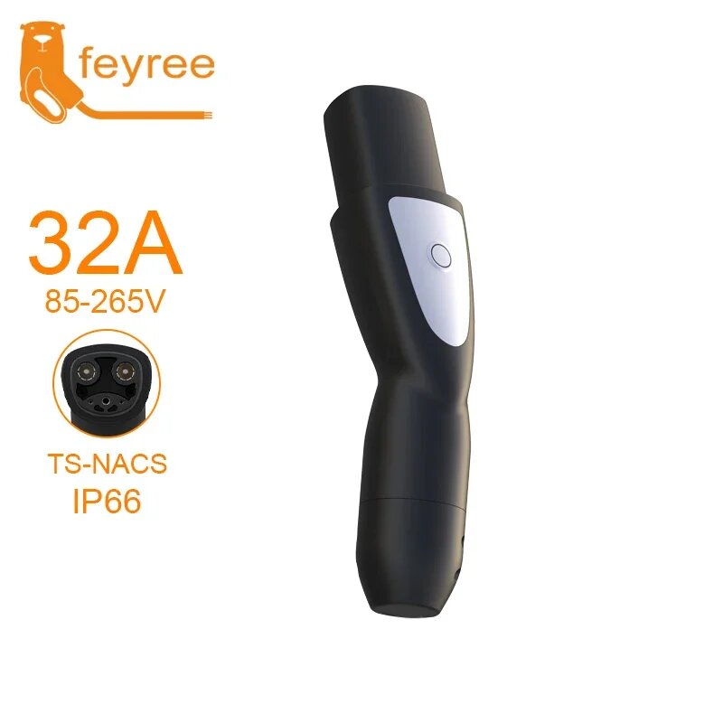 Зарядное устройство Feyree TS-NACS для электромобилей с беспроводным открытием крышки зарядного 32A