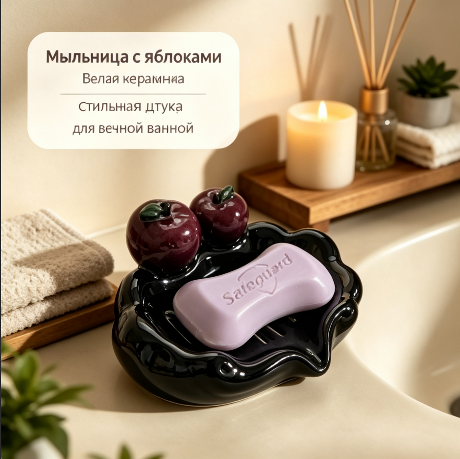 Керамическая мыльница с милым дизайном, дренажная подставка для мыла, декор для ванной комнаты