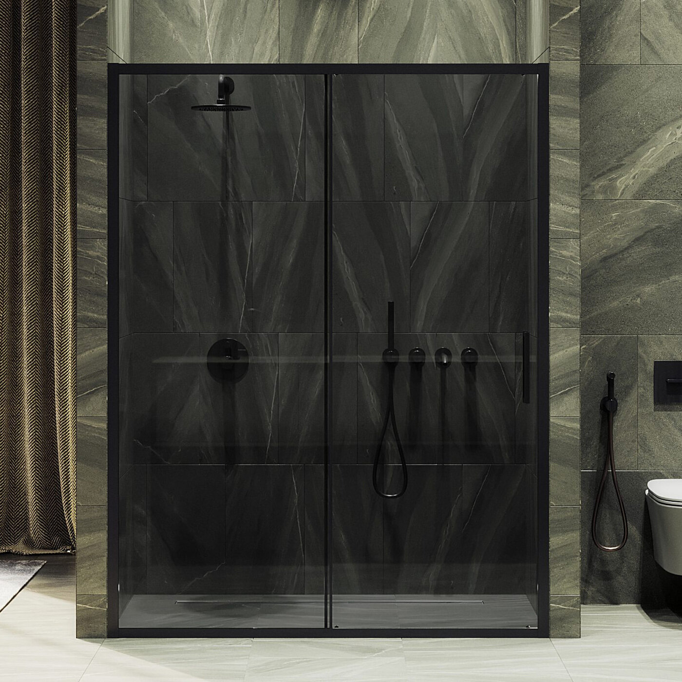 Душевая дверь MaybahGlass 175х195 MGD-2102-5 графит матовый