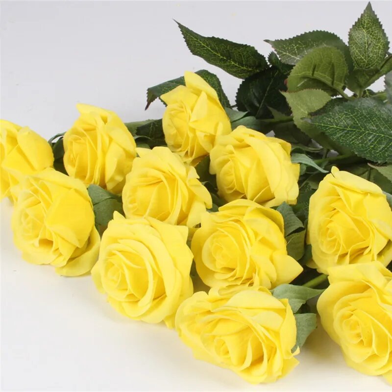 Искусственные розы и пионы, 11 шт. D yellow