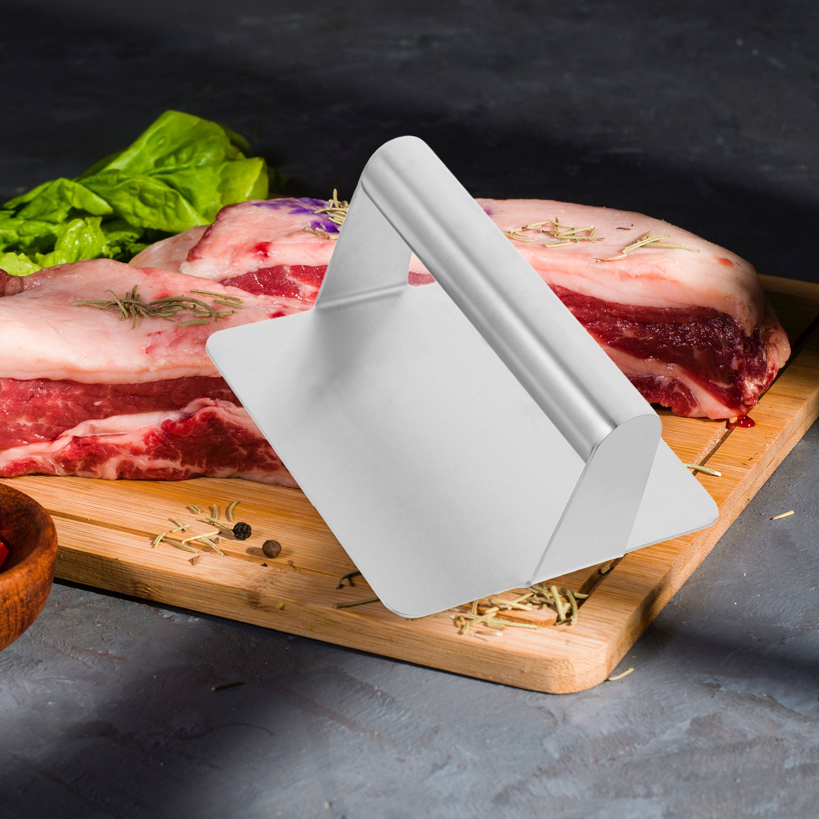 Универсальный пресс для формовки продуктов, идеально подходит для теста и мяса, размер 14.80x14.00x7.70 см