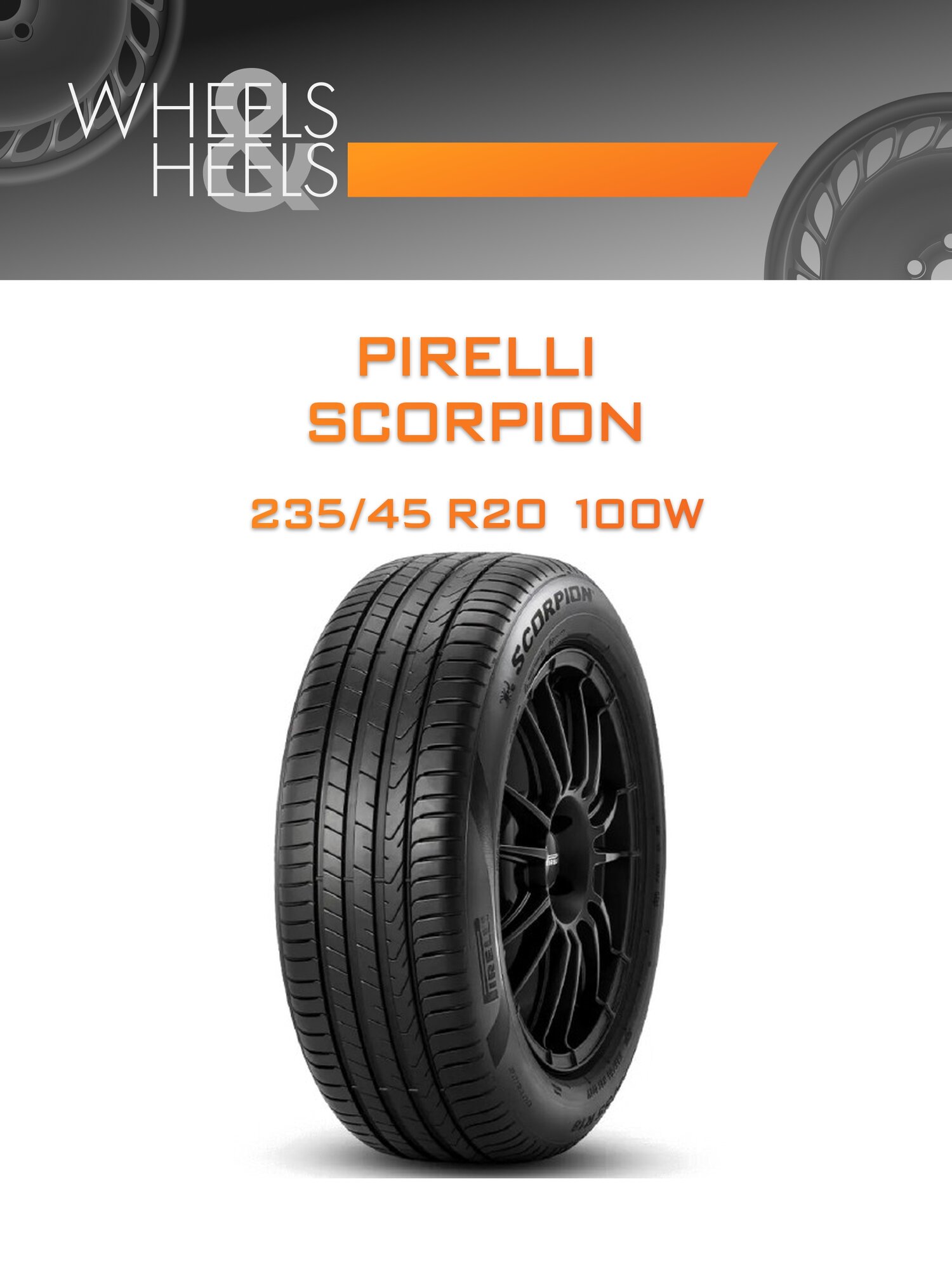 Шина автомобильная PIRELLI SCORPION 235/45 R20 100W XL SUMMER, летняя, универсальная