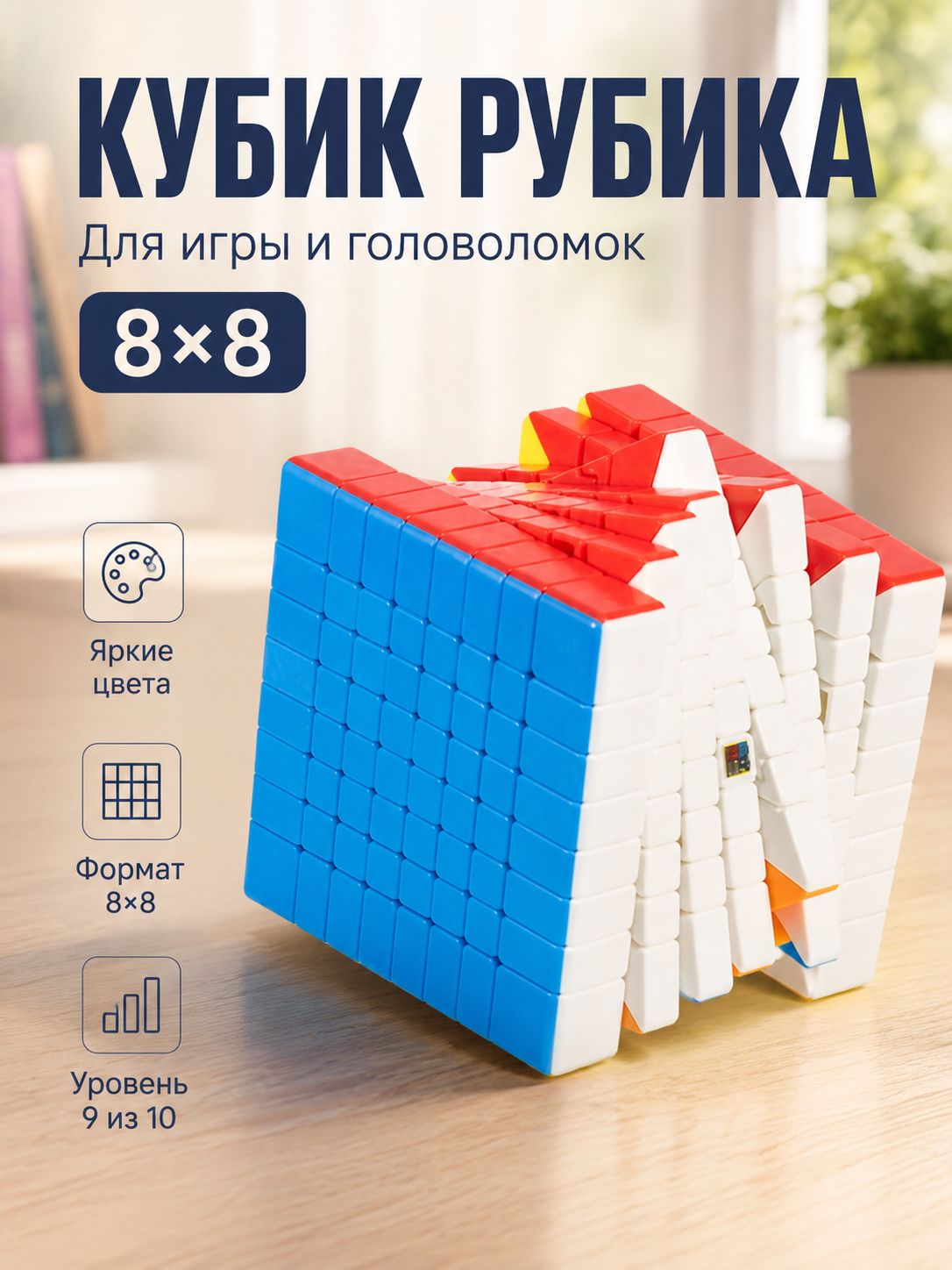 Головоломка антистресс Кубик Рубика MoYu Meilong MF8 8х8