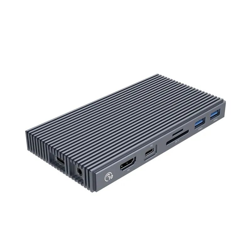 Док-станция ORICO 9 в 1 USB Type-C с M.2 NVMe, HDMI 4K 60 Гц, USB 3.1, RJ45, SD/TF, хаб для ноутбука, серый (CDH-9N)