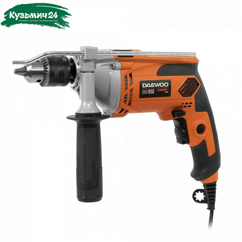 Дрель ударная Daewoo DAD 950 сетевая, щеточный двигатель, 2 режима, 950 Вт
