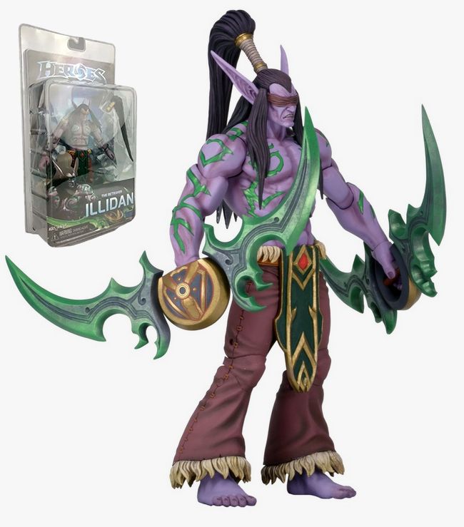 Фигурка Иллидан Варкрафт демоническая форма (Warcraft Illidan Stormrage Demon Form), 18 см, коллекционная, Heroes of the Storm, с оружием