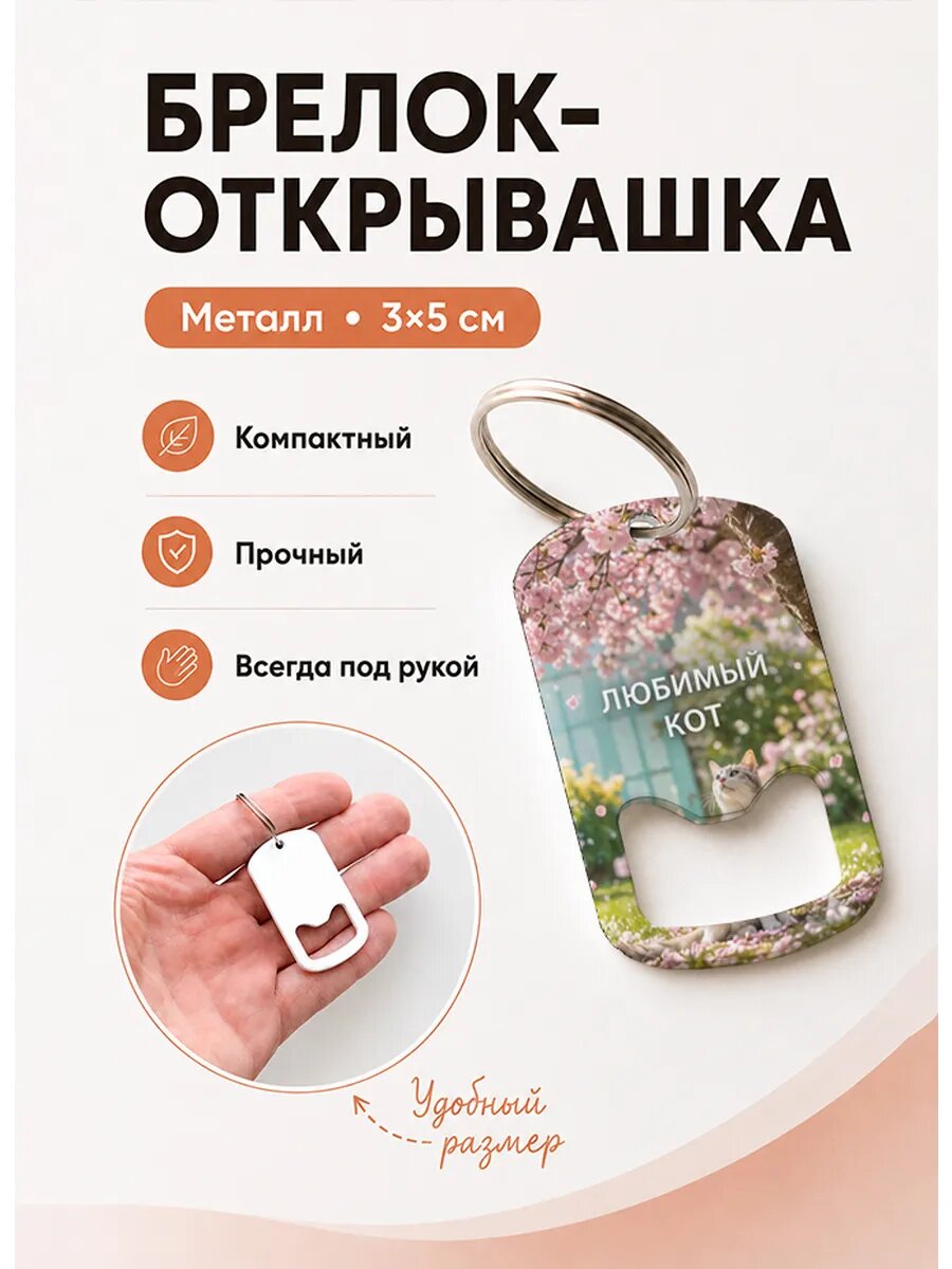 Брелок открывашка "Кот Под Сакурой"