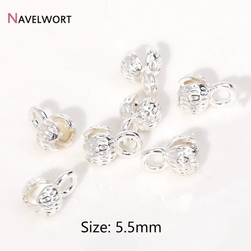 Концевики для бижутерии NAVELWORT, 10/20 шт, латунные, позолоченные 10 pieces, Silver plated