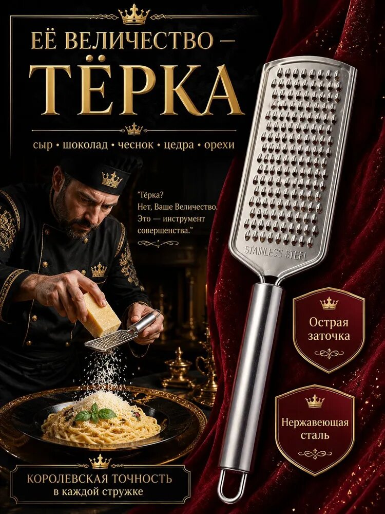 Терка для овощей ручная; терка для сыра, для цедры, для чеснока; из нержавеющей стали
