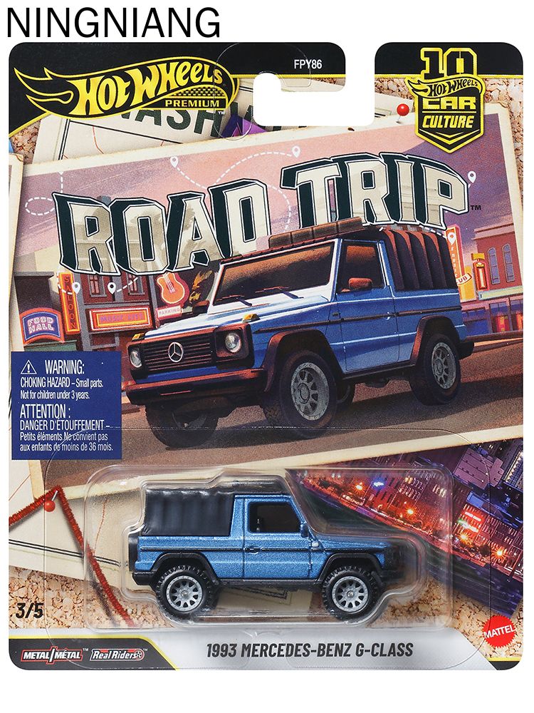 Машинка Hot Wheels Premium Car Culture Road Trip 1993 Mercedes-Benz G-Class 1/64, цвет FPY86-9C1V-3, ABS