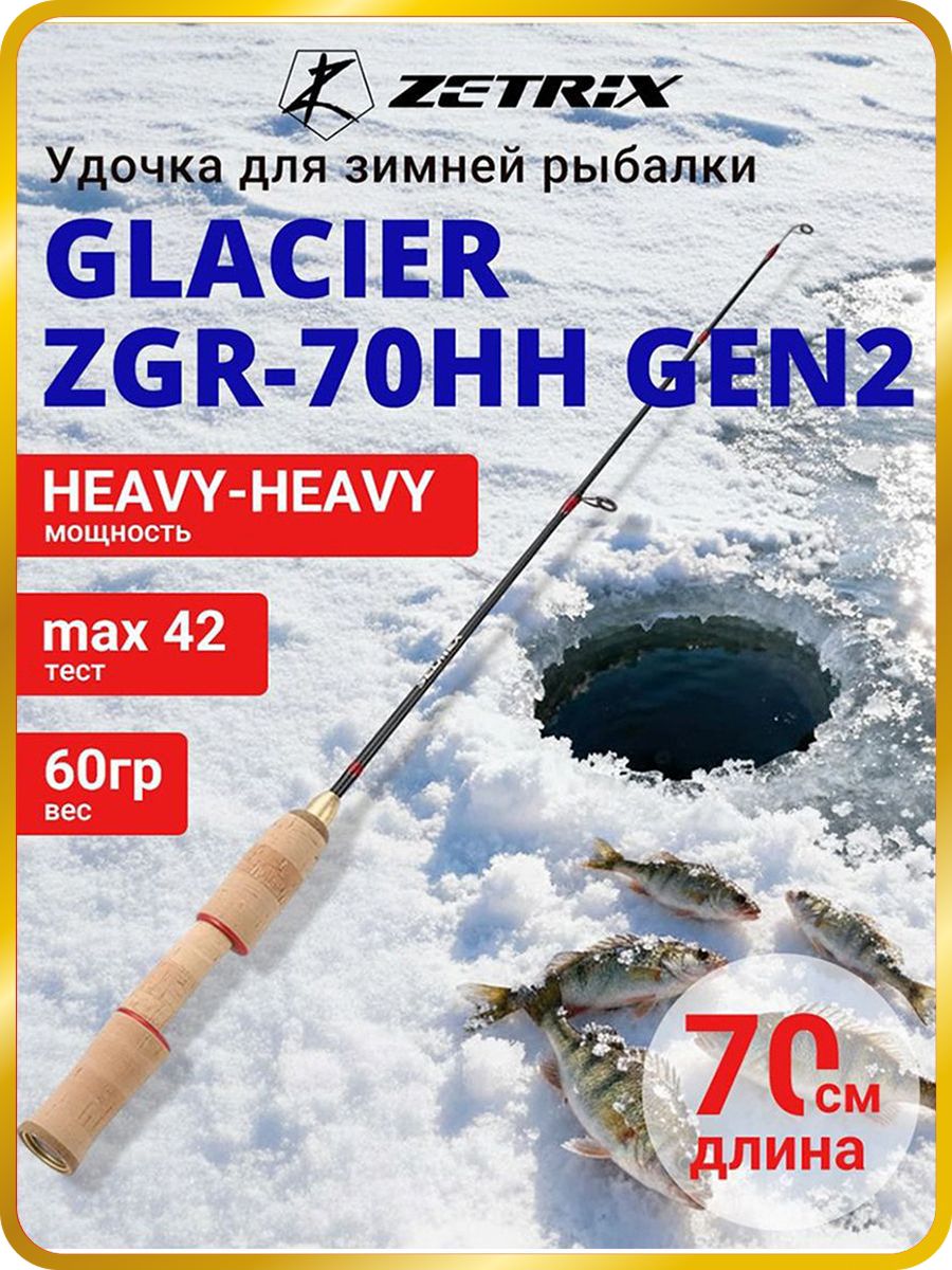 Зимняя удочка ZETRIX GLACIER ZGR-70HH GEN2 max 47g, длина - 0,7m