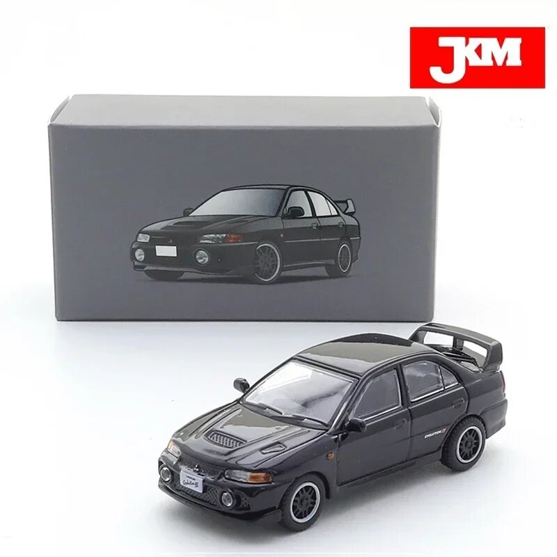 JKM 1/64 Mitsubishi Lancer EVO3-7 металлическая модель автомобиля EVO4 black