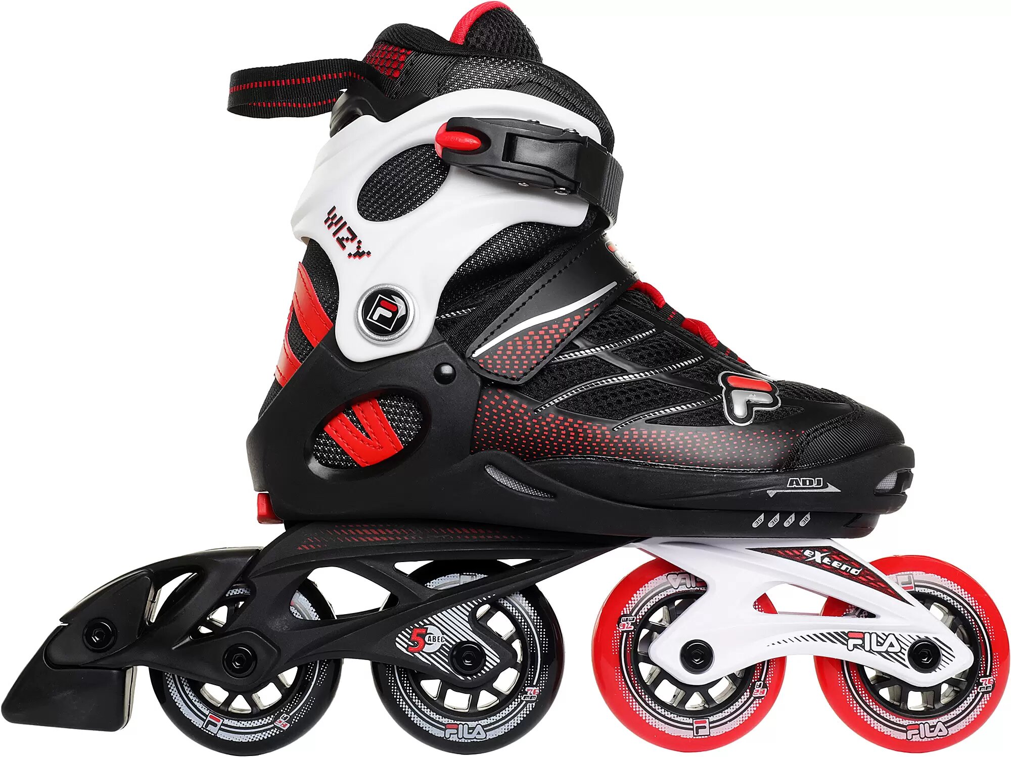 Детские ролики Fila Wizy - 2022 Black/White/Red р. 38-41