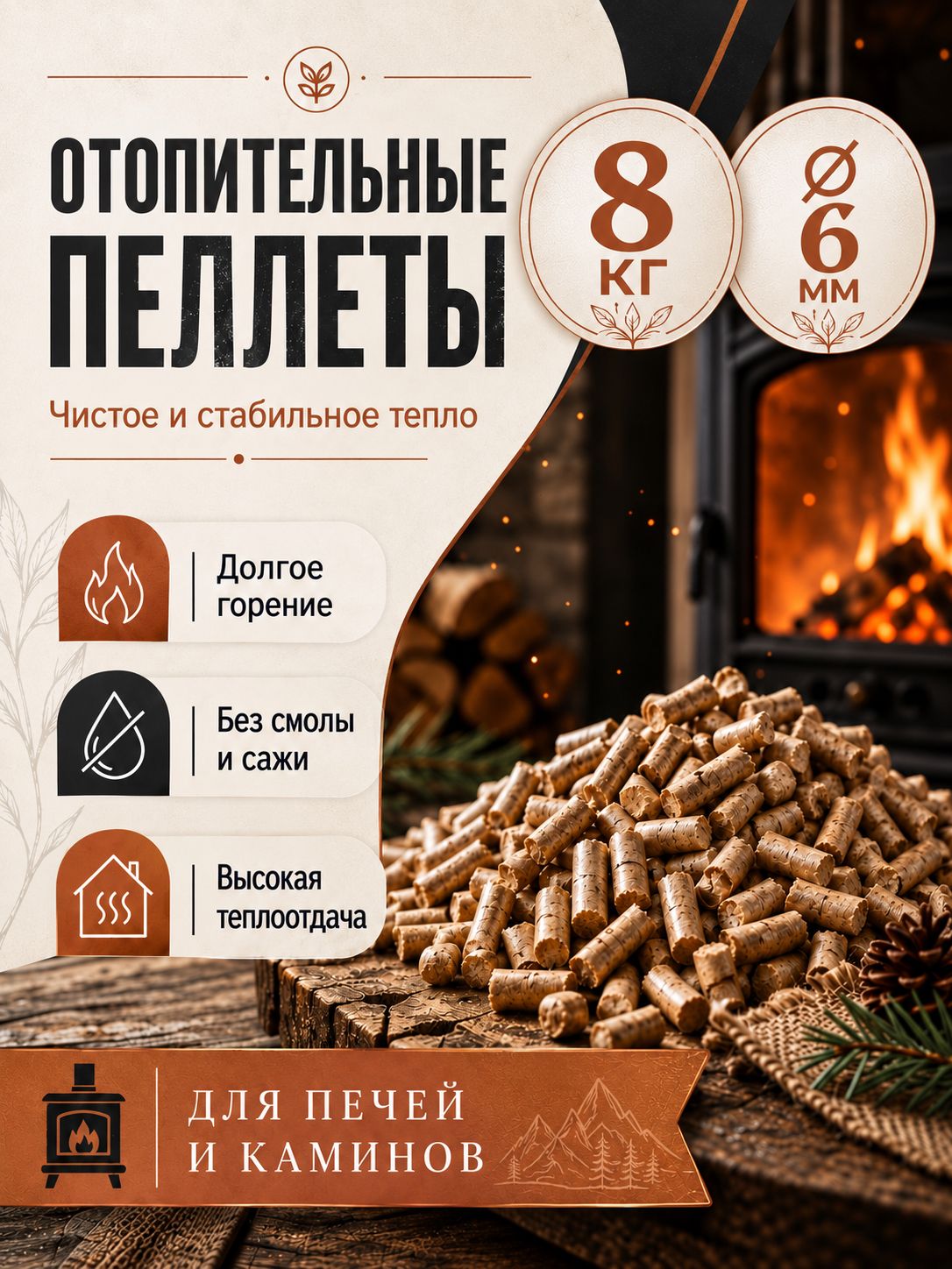 Топливные пеллеты 8 кг