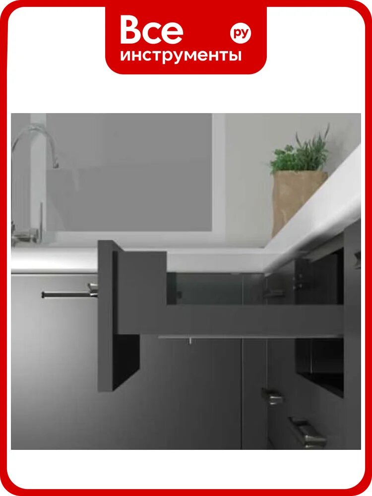 Комплект ящика MAKMART Индиго Стекло/Indigo Vetro H=90, L=450, отделка орион серый M-INDV. KAD.450. OG