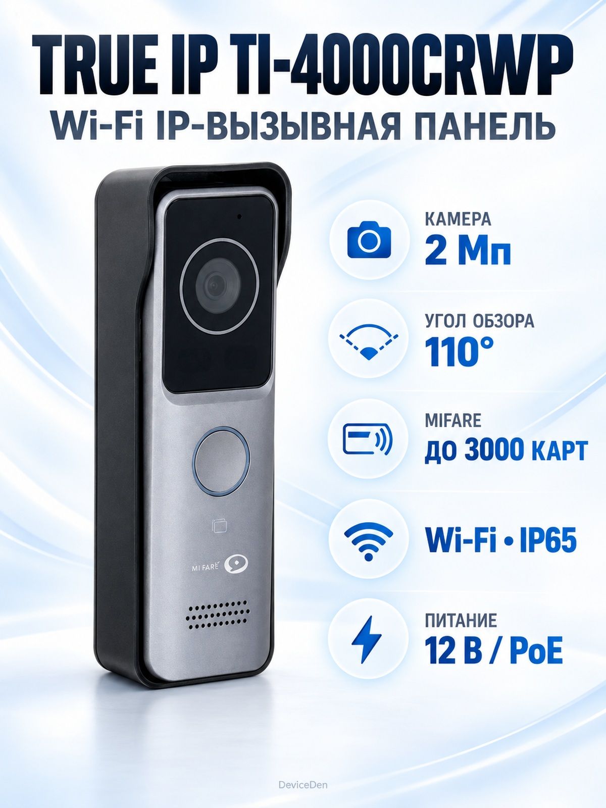True IP TI-4000CRWP IP - IP-вызывная панель домофона, 2 Мп, Wi-Fi