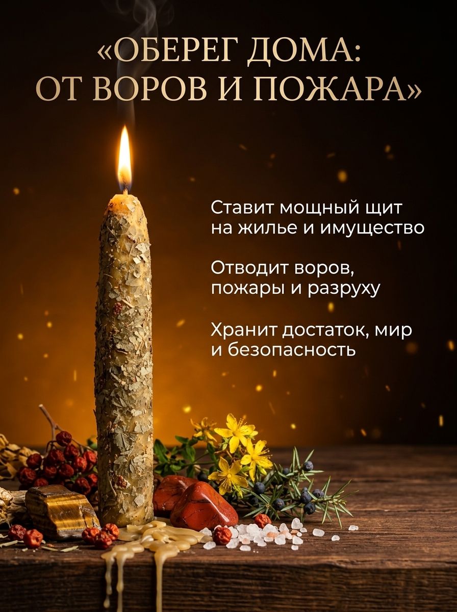 Свеча Оберег дома от воров, пожара и разорения