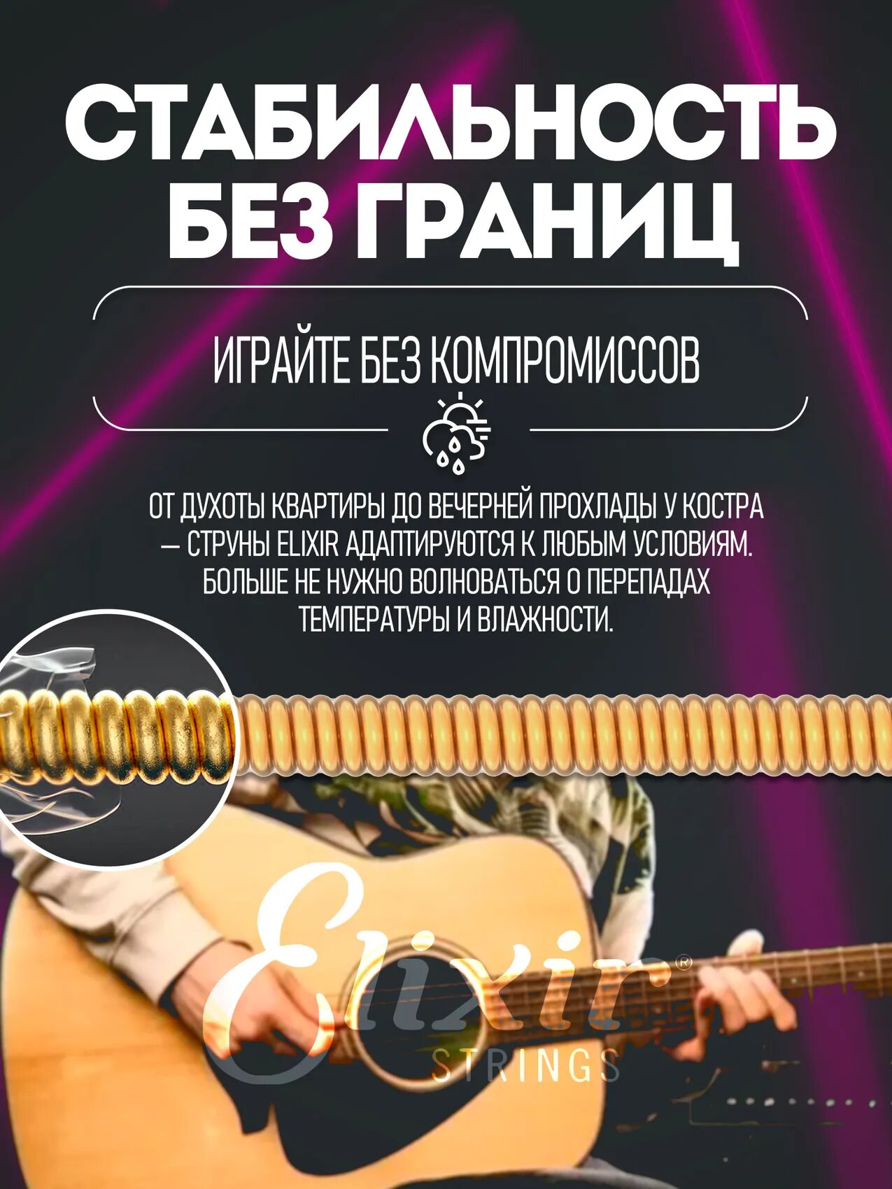 Струны Elixir 11027 NANOWEB Custom Light, бронза 80/20, 11-52