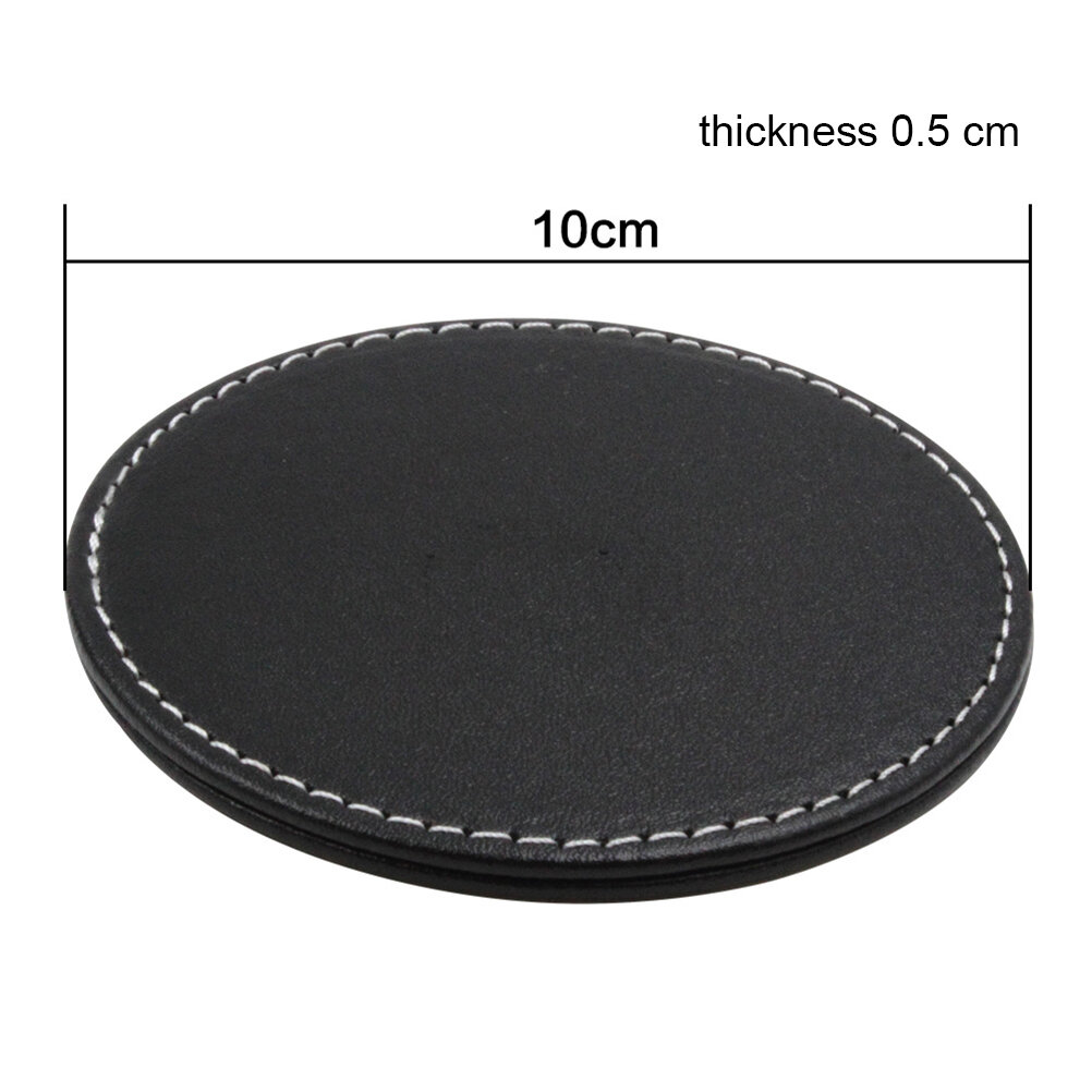 Подставка для напитков из PU кожи с держателем 11.00x11.00x2.50cm