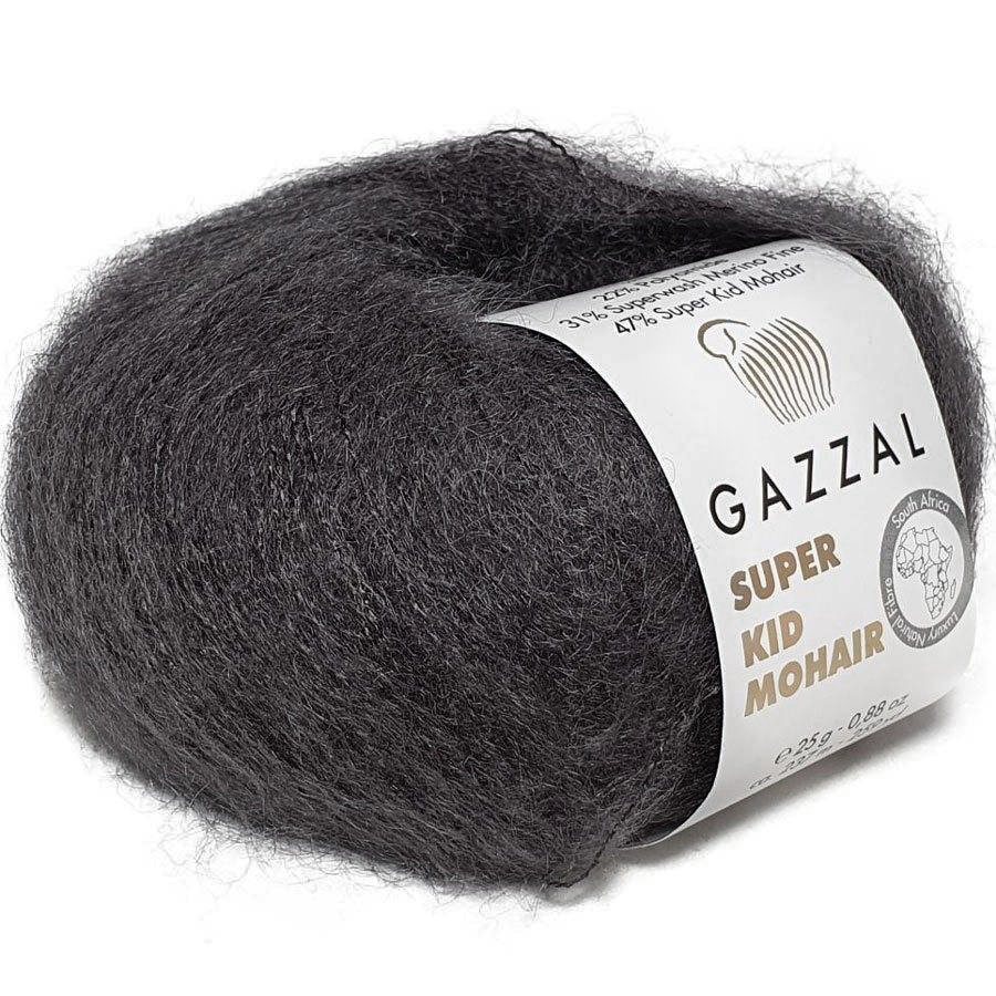 Пряжа Gazzal SUPER KID MOHAIR 64432 серый (6 мотков)