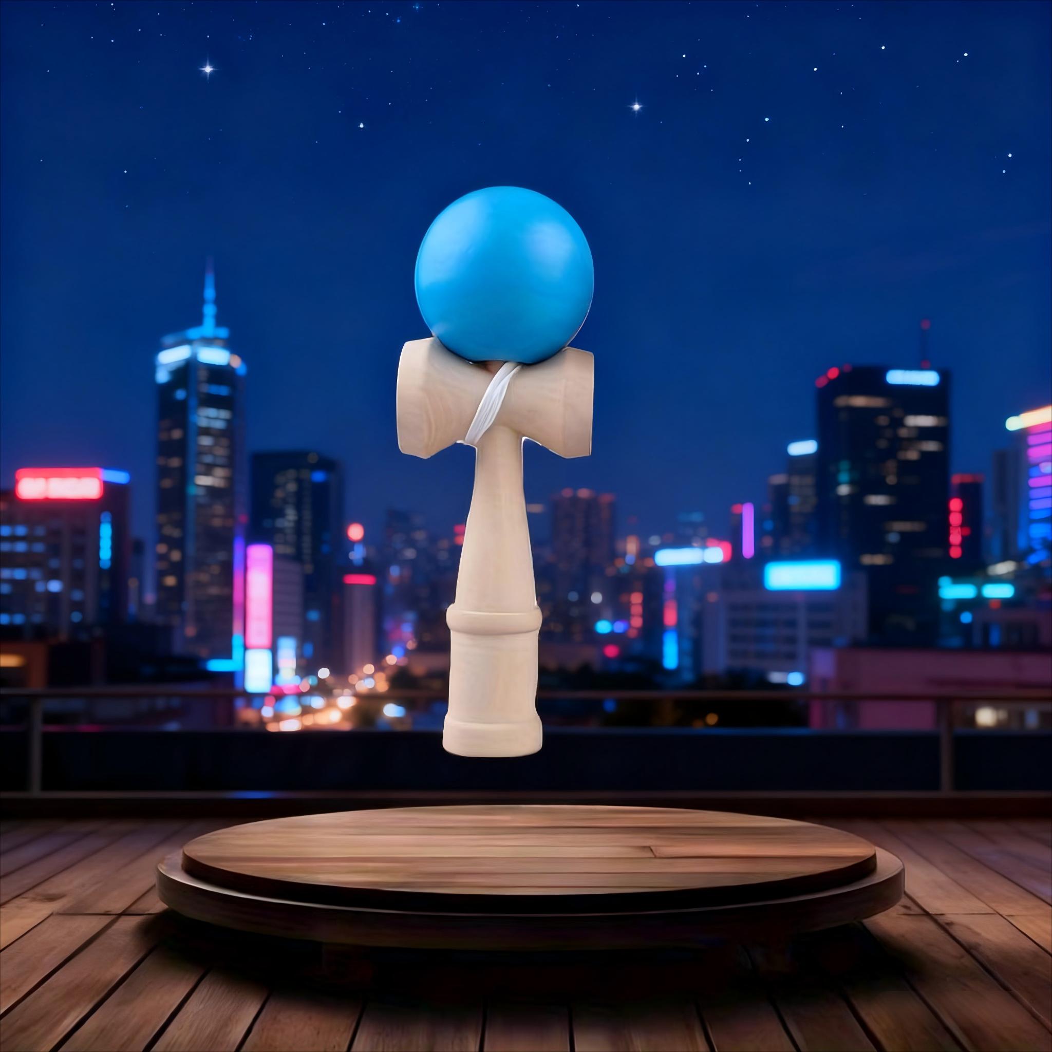 1 шт. Деревянная кендама синего цвета, эргономичная форма для тренировки баланса и координации