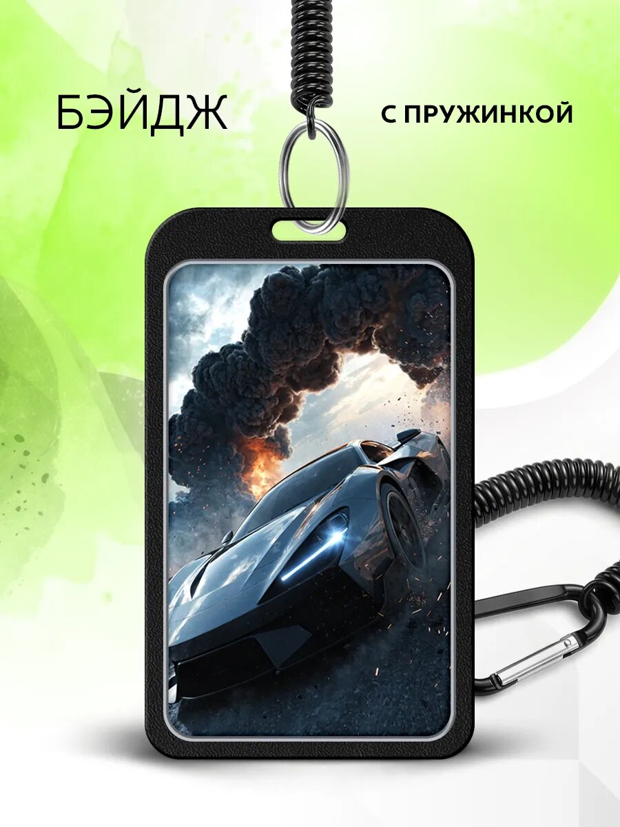 Бейдж на пропуск металлический с пружинкой и картинками