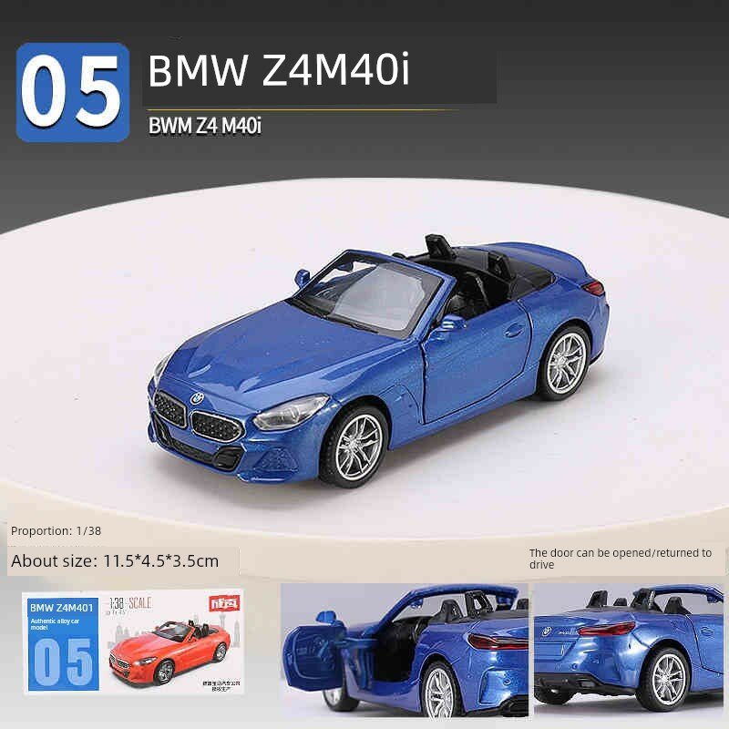 BMW Z4 M40i Синий Сплавная Модель Автомобиля Масштаб 1:64 Карманный Размер с Открывающимися Дверьми